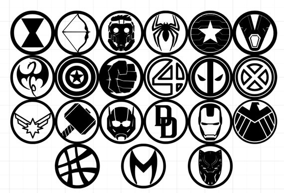 Black And White Superhero Logos