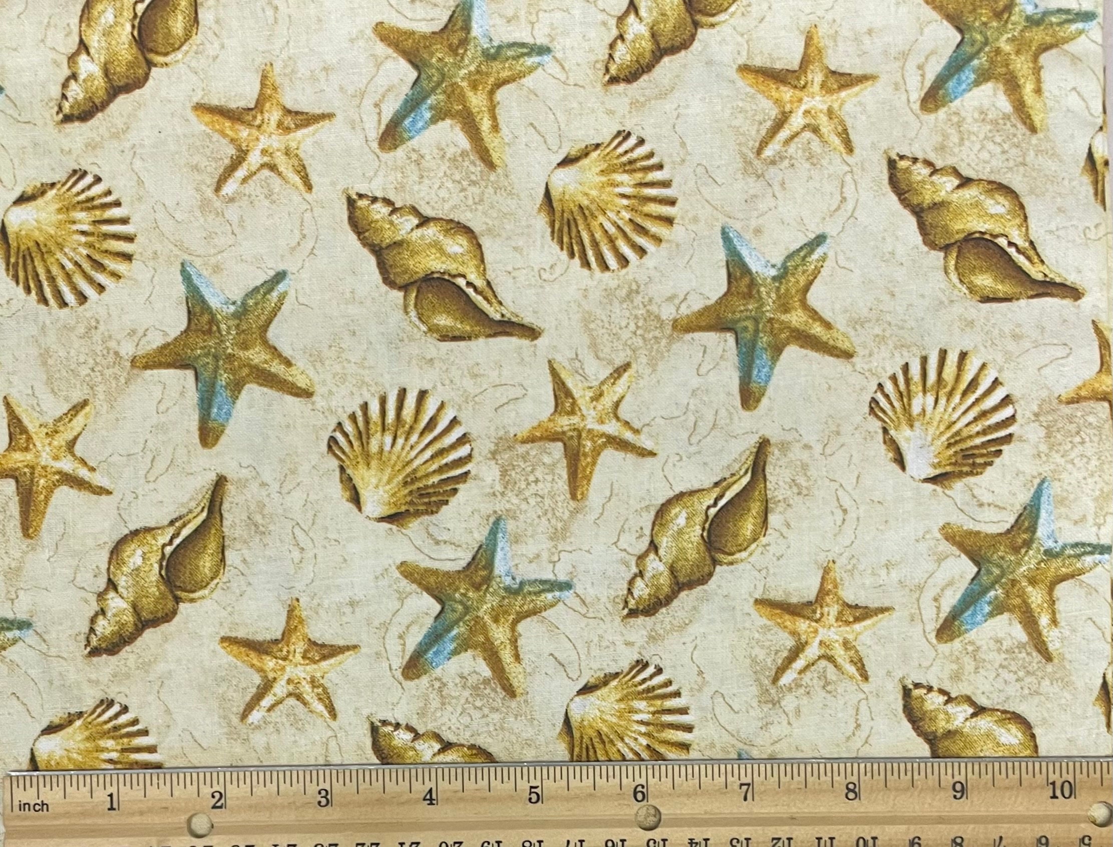 Fabric FQ Fat Quarter Beach Ocean Sea Life 100% Cotton Quilt NEW - Etsy
