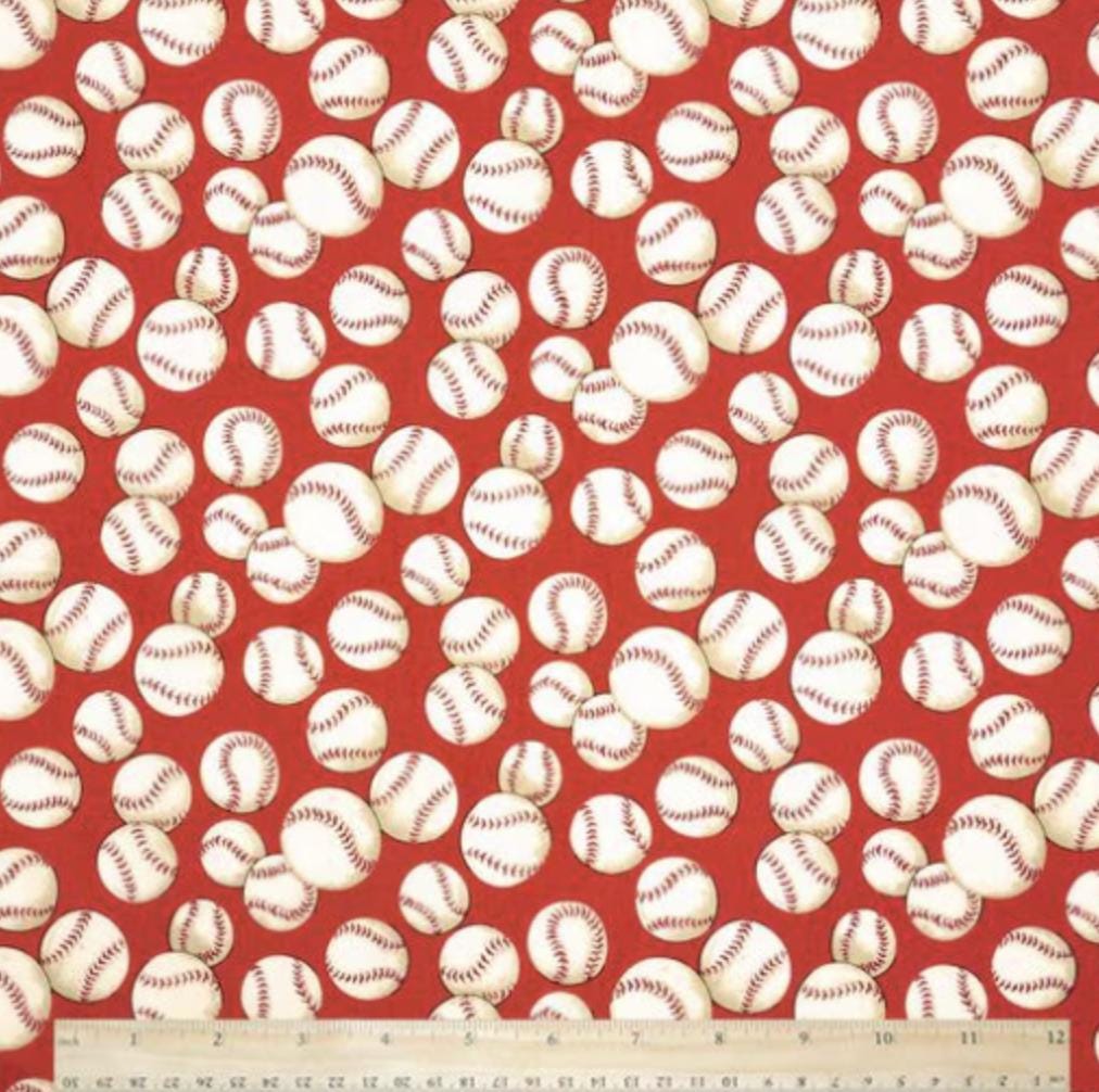 Sports Team Athletic Balls Gear Fabric Sold by the Yard BTY 100% Cotton ...