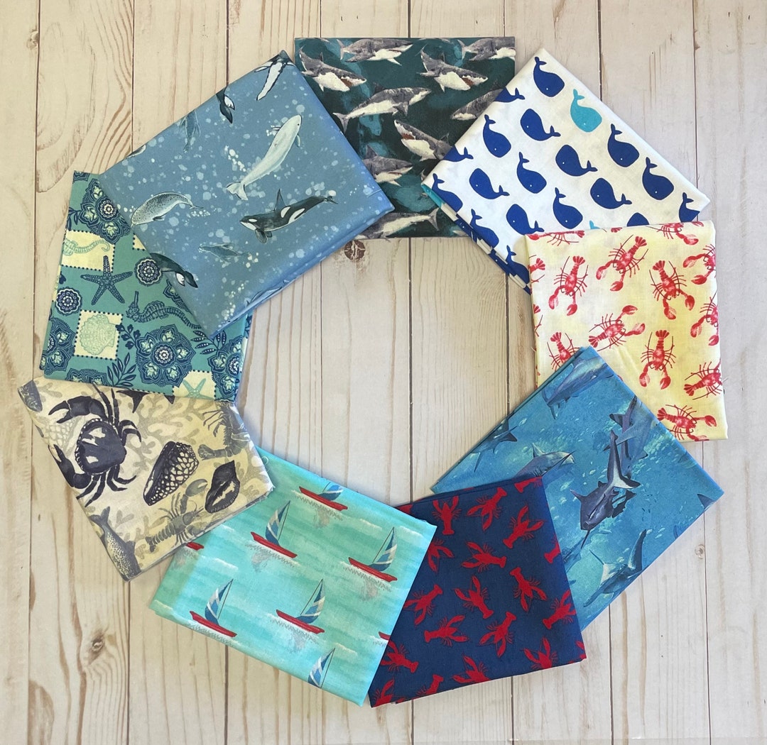 Fabric FQ Fat Quarter Beach Ocean Marine Life 100% Cotton Quilt NEW - Etsy