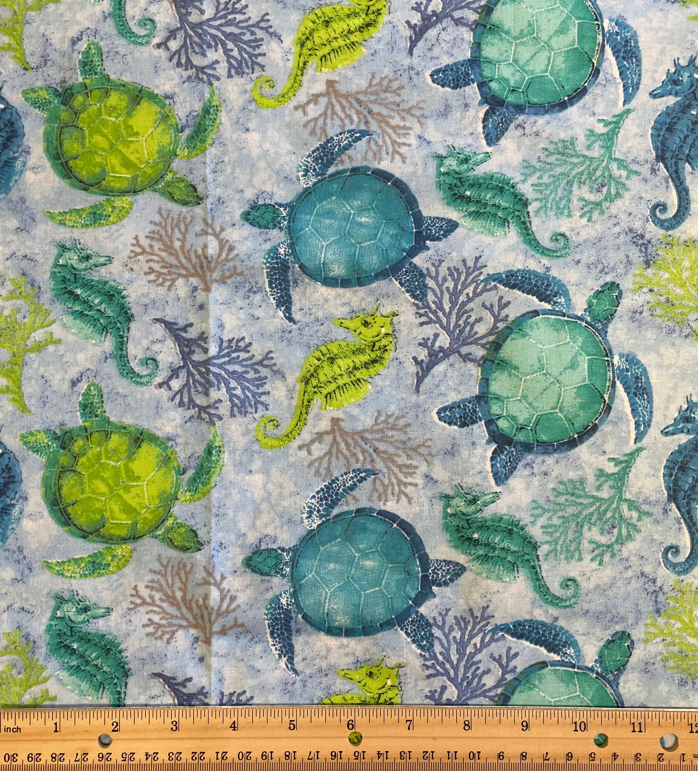 Fabric FQ Fat Quarter Beach Ocean Sea Life 100% Cotton Quilt NEW - Etsy