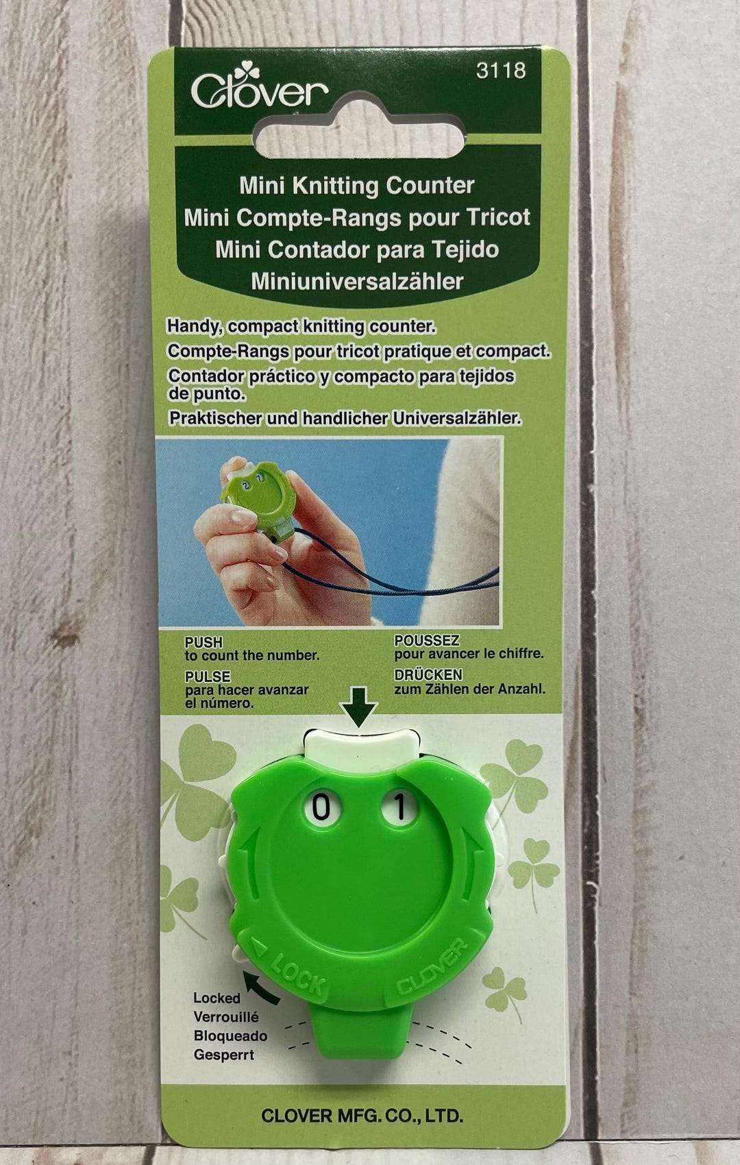 Clover Knitting Row Stitch Counter Mini Kacha Sound Green Pendant Neck ...