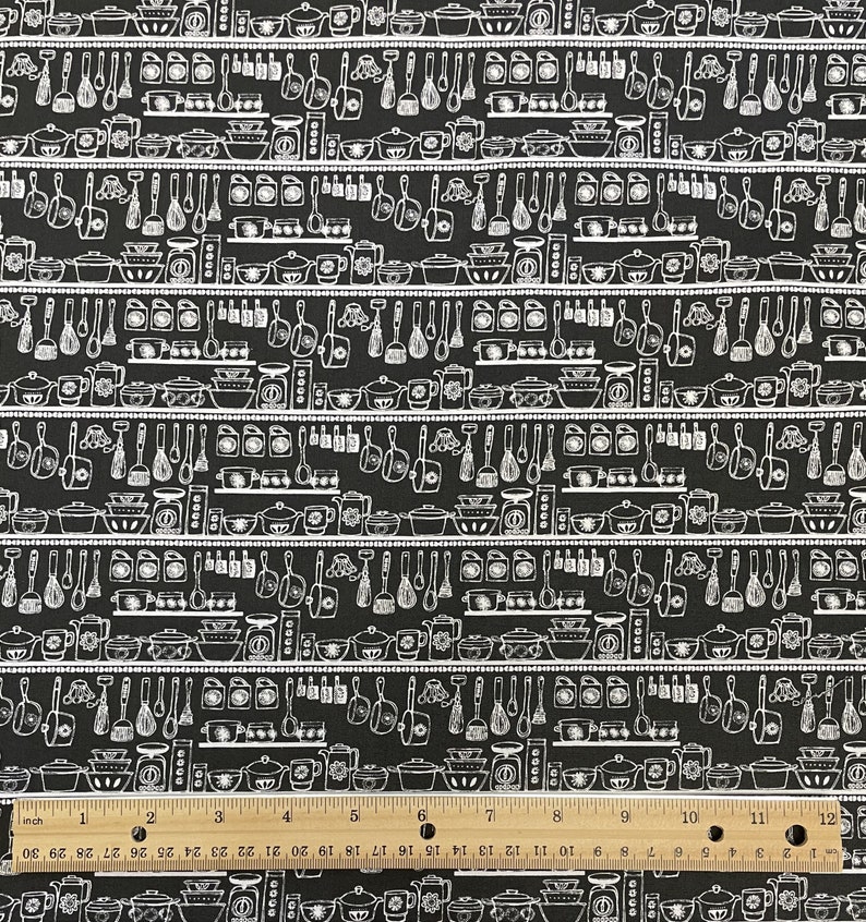 Kitchen Baking Cooking Theme Fabric Sold by the Yard BTY Quilt 100% ...