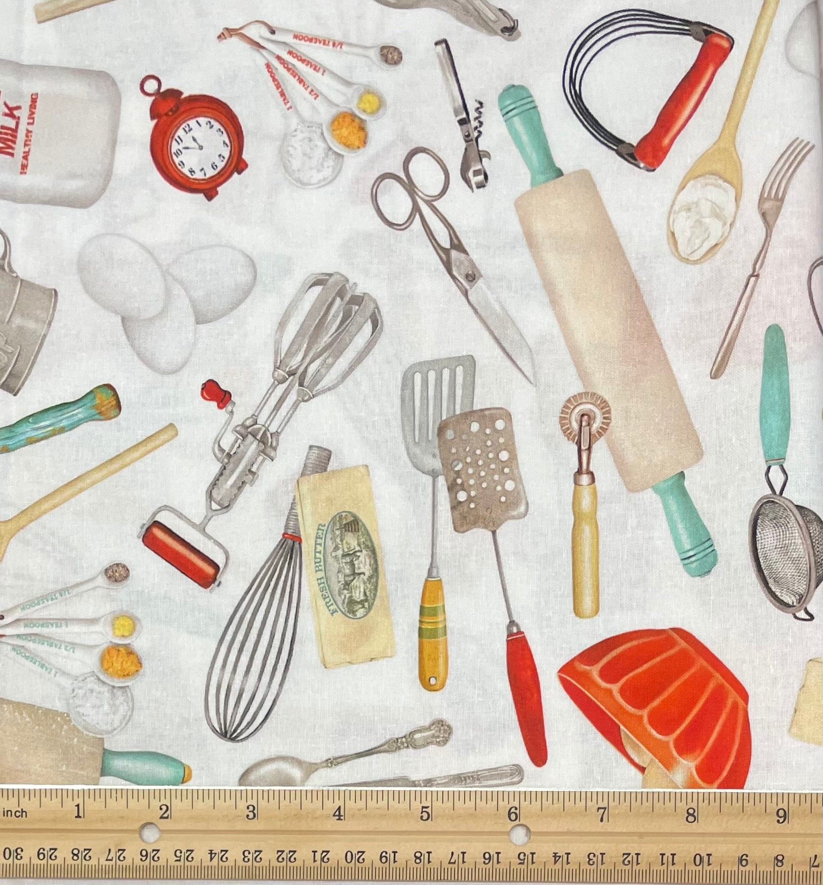 Kitchen Baking Cooking Theme Fabric Sold by the Yard BTY Quilt 100% ...