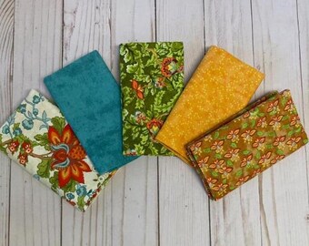 Fabric FQ Fat Quarters Set 3 Woodland Wildlife Animals Brown Green ...