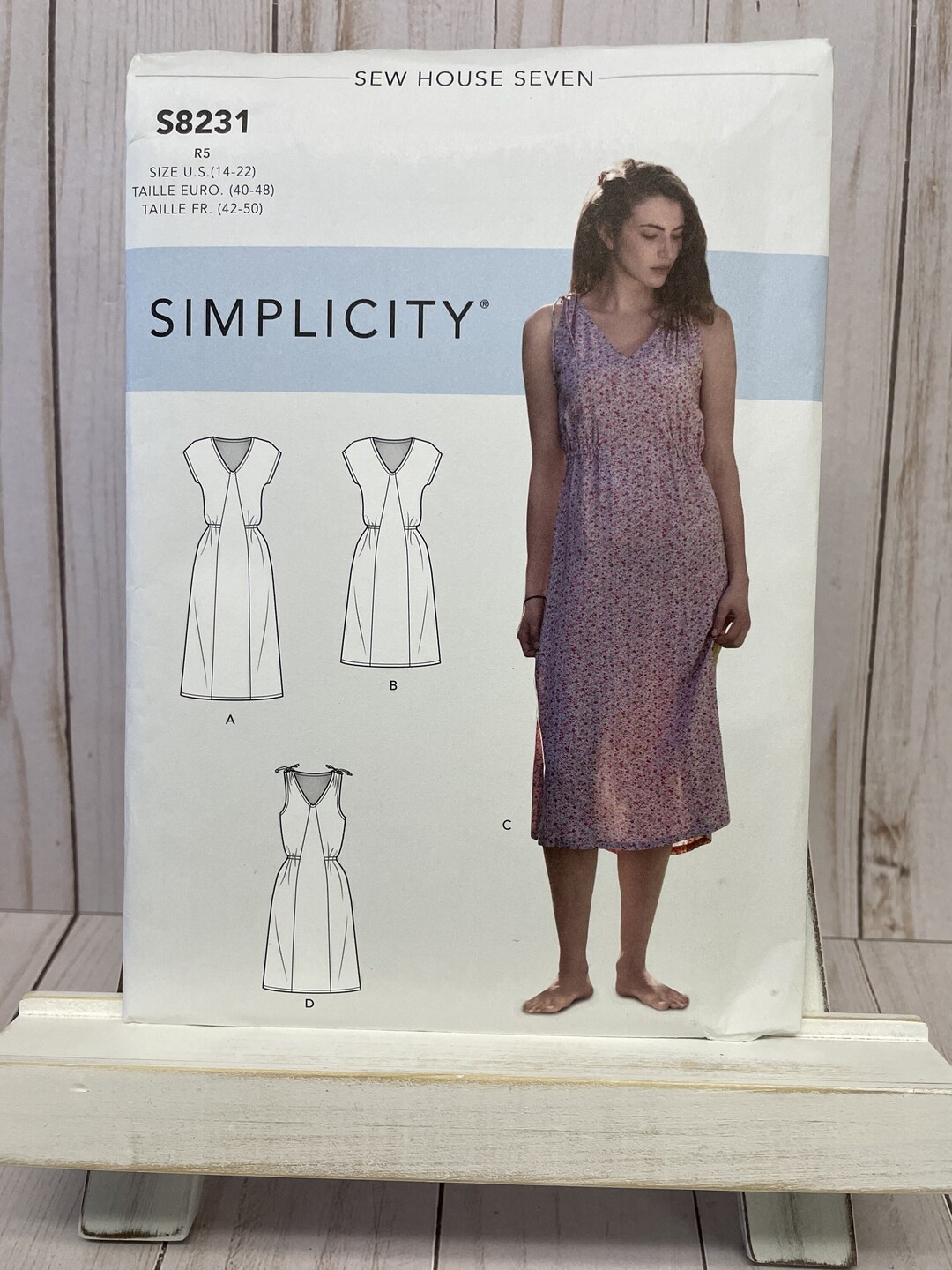 Simplicity 8231 Sew House Seven V Neck Frock Summer Sun Dress Sewing ...