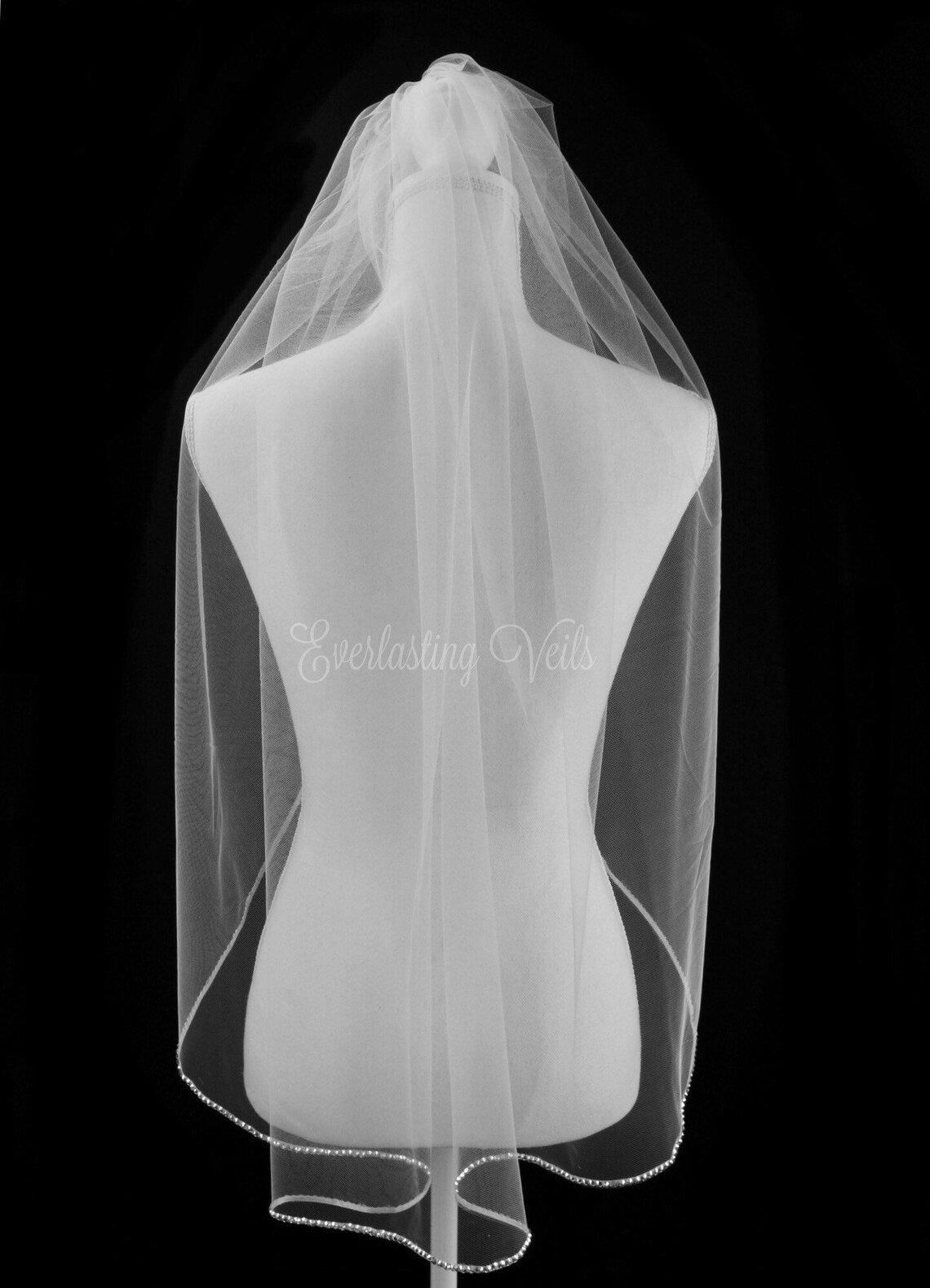 Swarovski Crystal Edge Wedding Veil Bridal Rhinestone Trim - Etsy