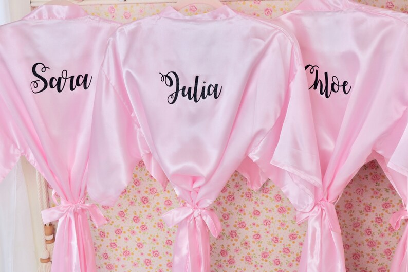 Set of 3 CUSTOM Robes, Bridal Robes, Personalized Bridesmaid Robes ...