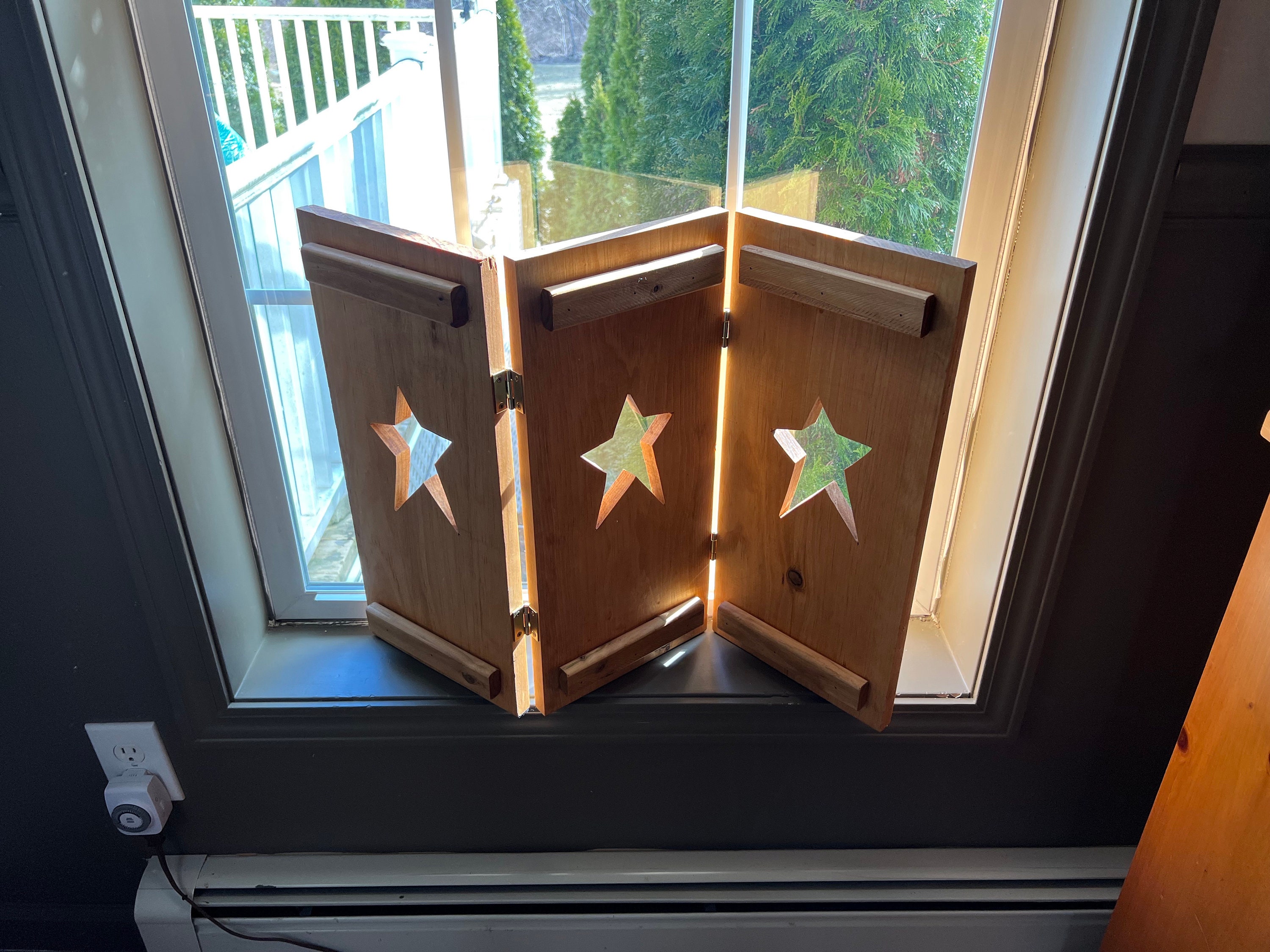 Trifold Rustic Farmhouse Stained Star Shutter - Etsy