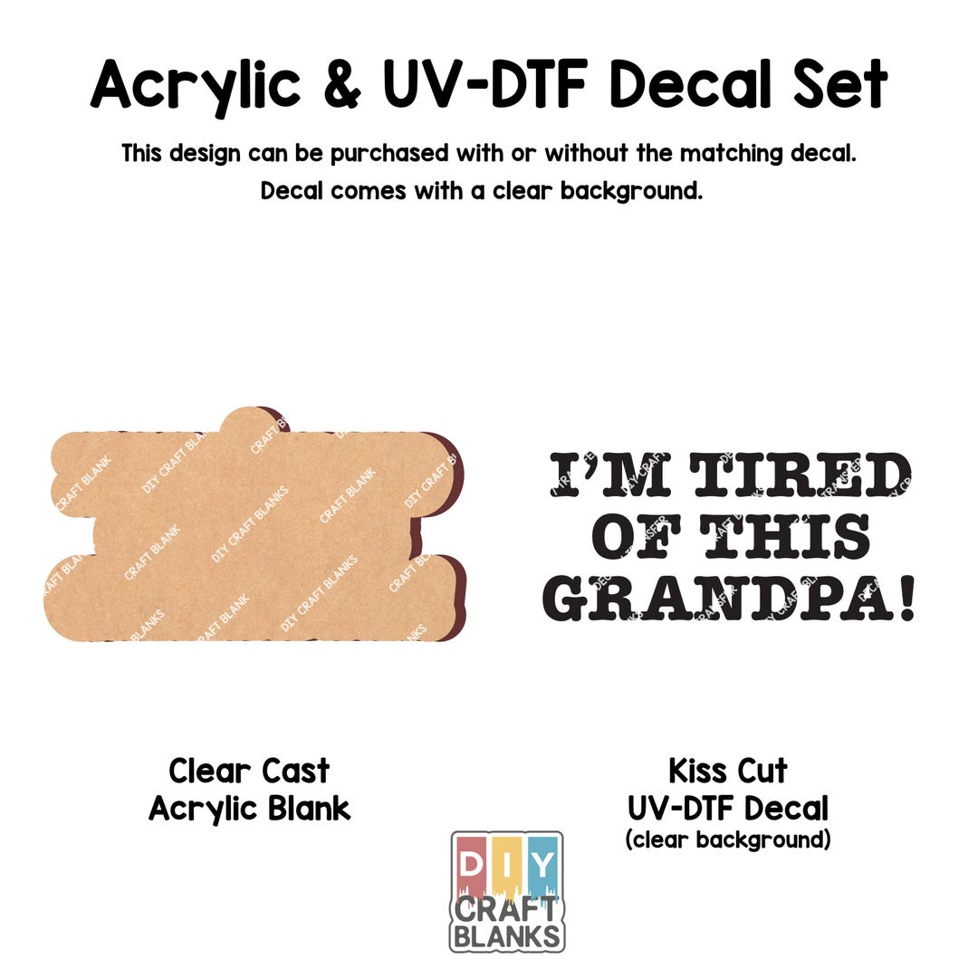 I'm Tired of This Grandpa, Tired, Grandpa, Craft Blank With Optional ...