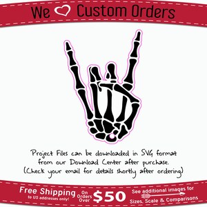 Rock On, Bone Finger Rock On, Bone Finger, Bone Hand, DIY, Craft, Blank ...