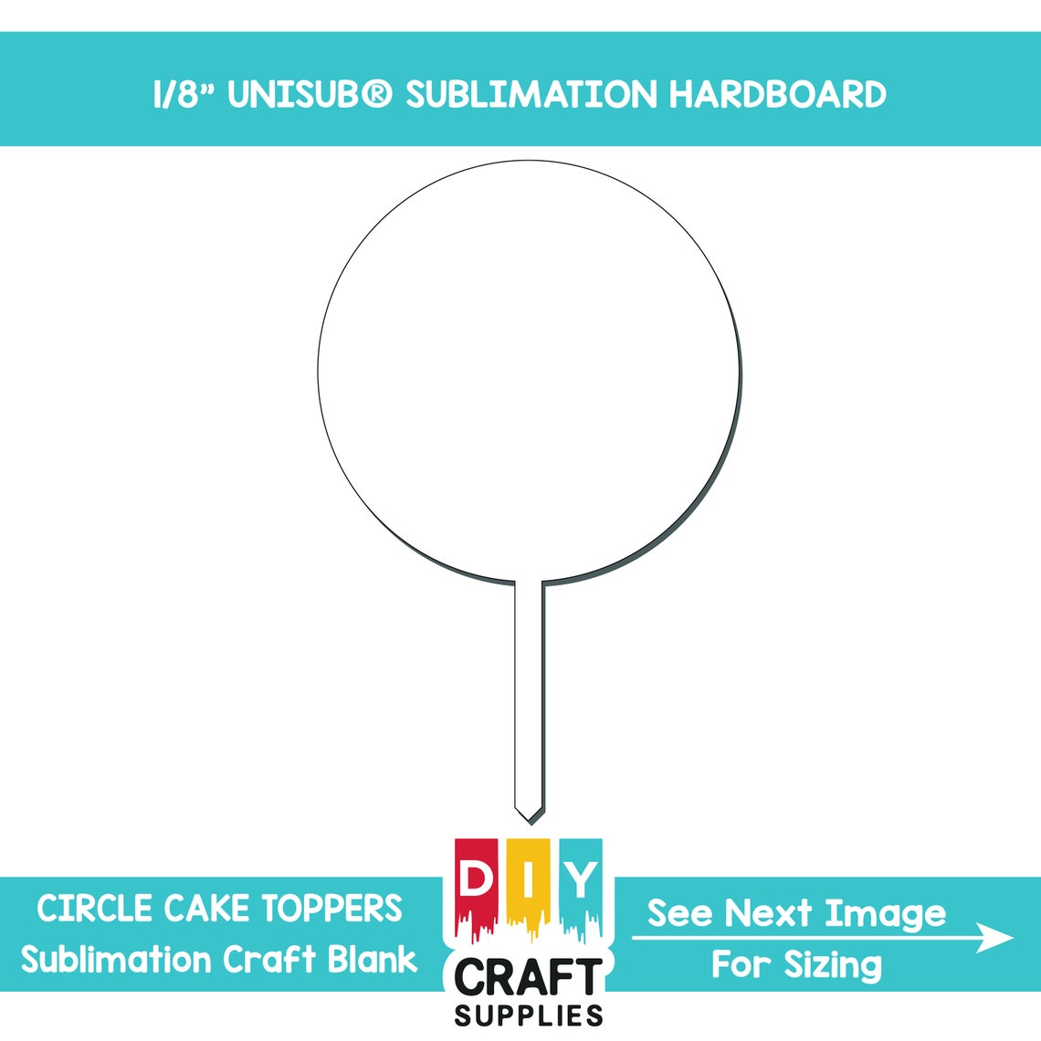 5 Circle DIY Cake Toppers Sublimation MDF Cake Topper | Etsy