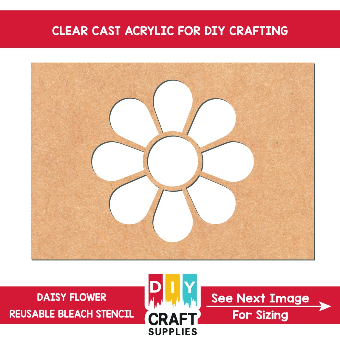 Daisy Flower Bleach Stencil: Reusable Acrylic Template - Etsy