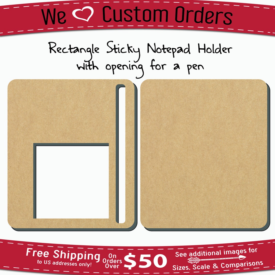 Sticky Note Holder With Pen Slot, Sticky Notepad, Sticky Note Pad ...