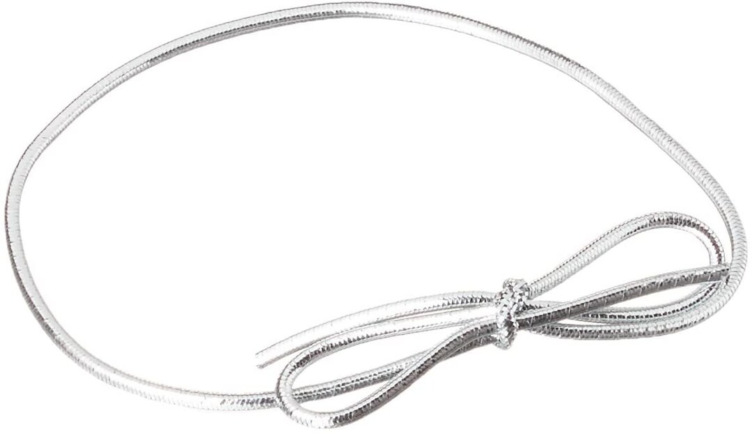 Silver Elastic Bow Loops, Wedding Program Ties, Gift Box Embellishments ...