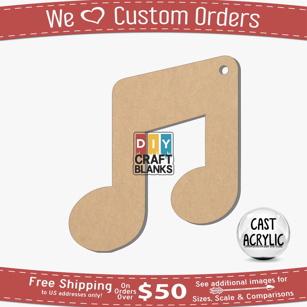 Double Music Note DIY Craft Blank, Craft Blank for Music Lovers, Badge ...