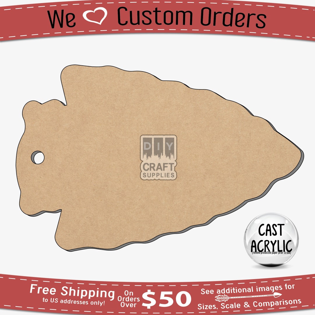 Arrowhead Acrylic Shape, Arrowhead Blank, Arrowhead Unfinished Craft ...