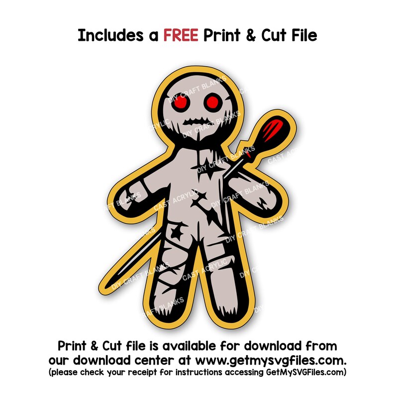 Voodoo Doll Acrylic Craft Blank With SVG, Print & Cut Files - Etsy