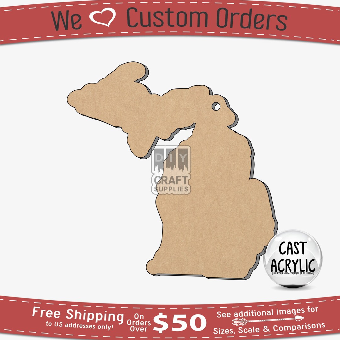 Michigan State Acrylic Blank for Crafts and Keychains - Etsy