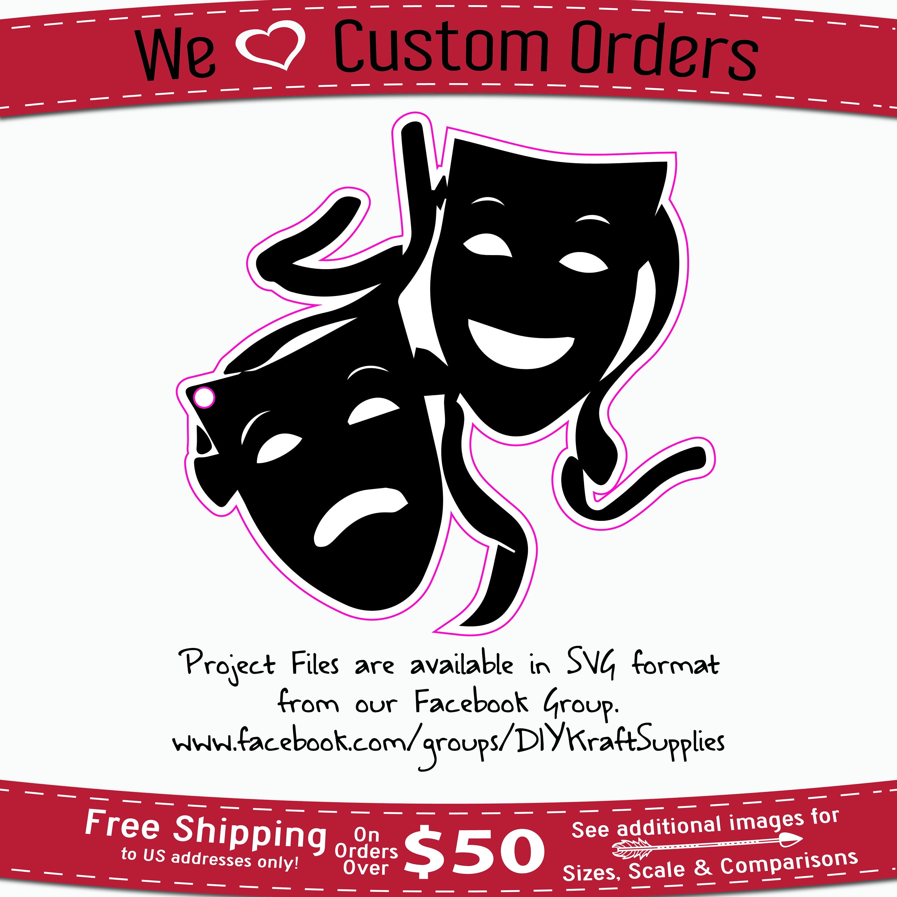 Theater Drama Mask Acrylic Blanks for Key Chain and Crafting - Etsy