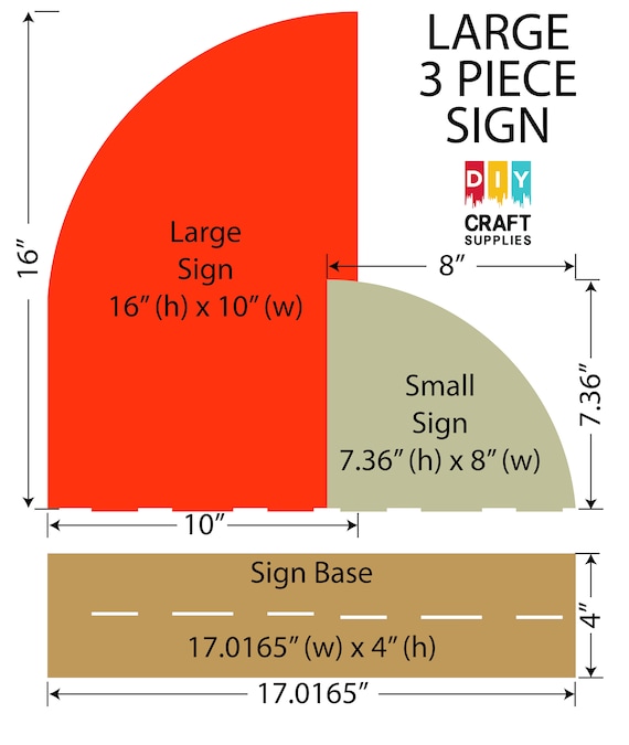 Large 3 Piece Acrylic Sign DIY 3 Piece Sign Blanks | Etsy
