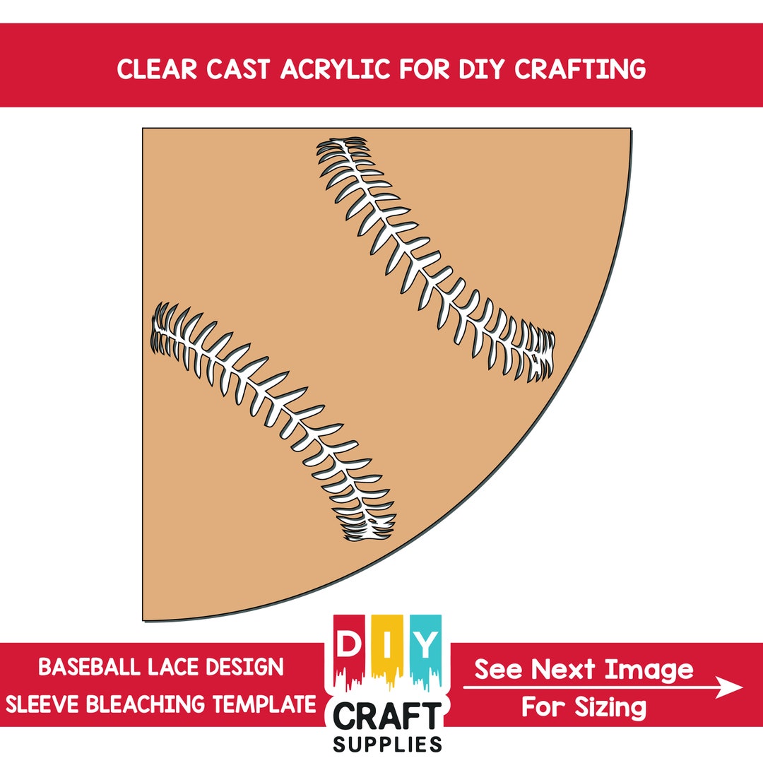 Baseball Lace Design Reusable Stencil Sleeves for Bleaching, Bleach ...