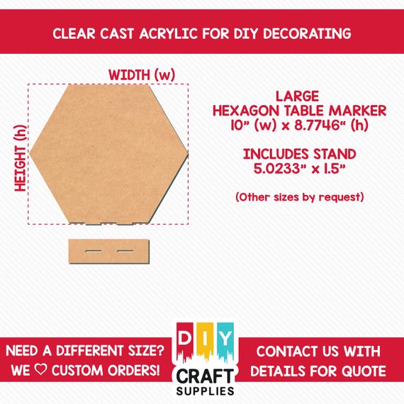 Home & Living Large 10 DIY Blank Hexagon Acrylic Table Number Sign DIY ...