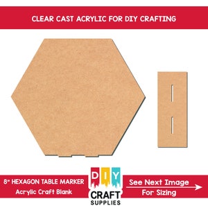 8" DIY Blank Hexagon Acrylic Table Number Sign, DIY Modern Hexagon ...