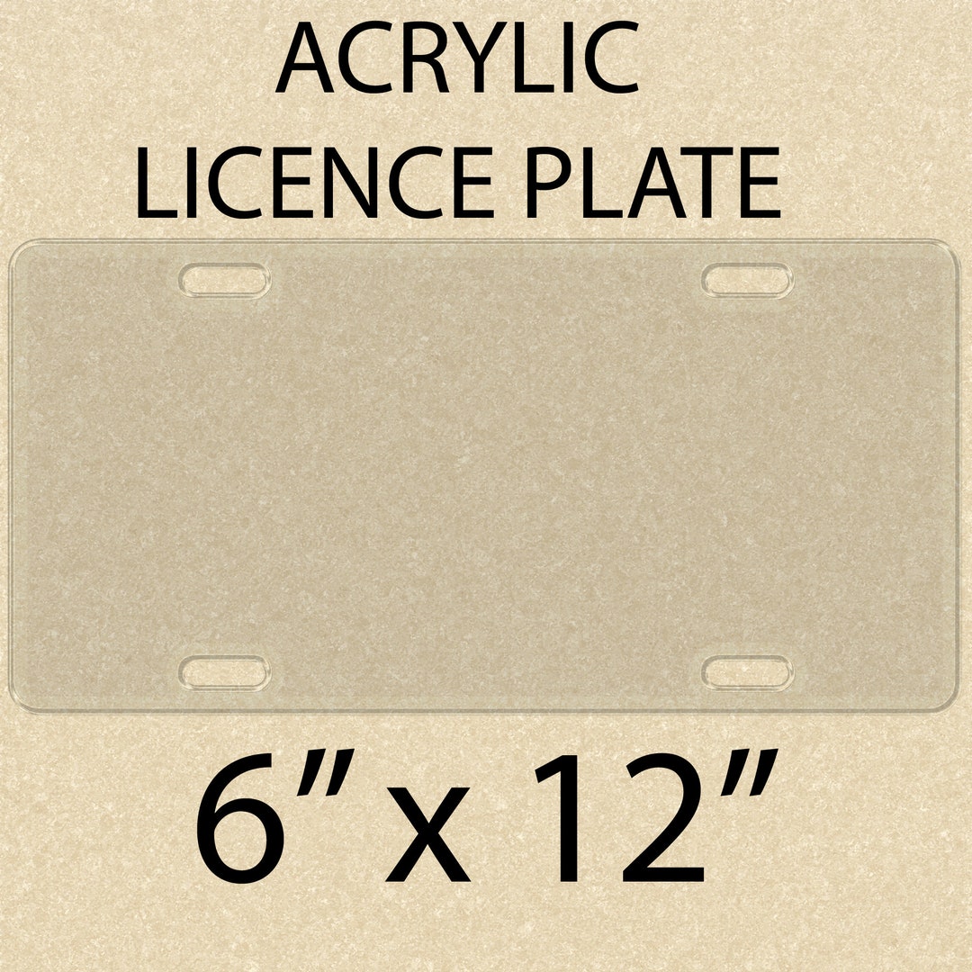 Clear Acrylic License Plate Blank: DIY Craft (6x12 Inch) - Etsy