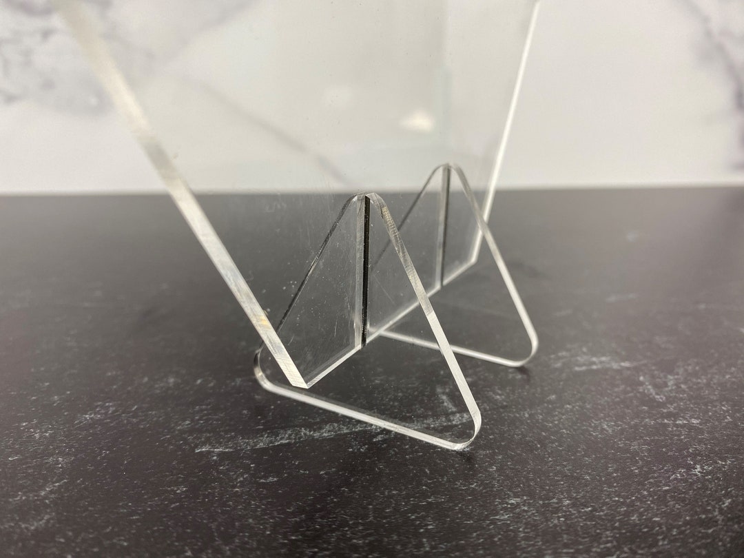 Clear Acrylic Sign Stands: 3mm Plexiglass Feet, Tabletop Display - Etsy