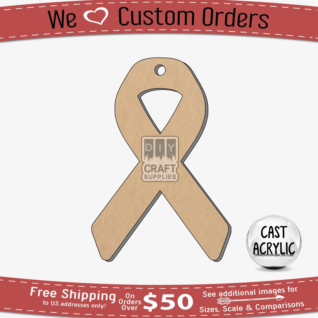 Clear Acrylic Awareness Ribbon Blank: DIY Craft Shape - Etsy