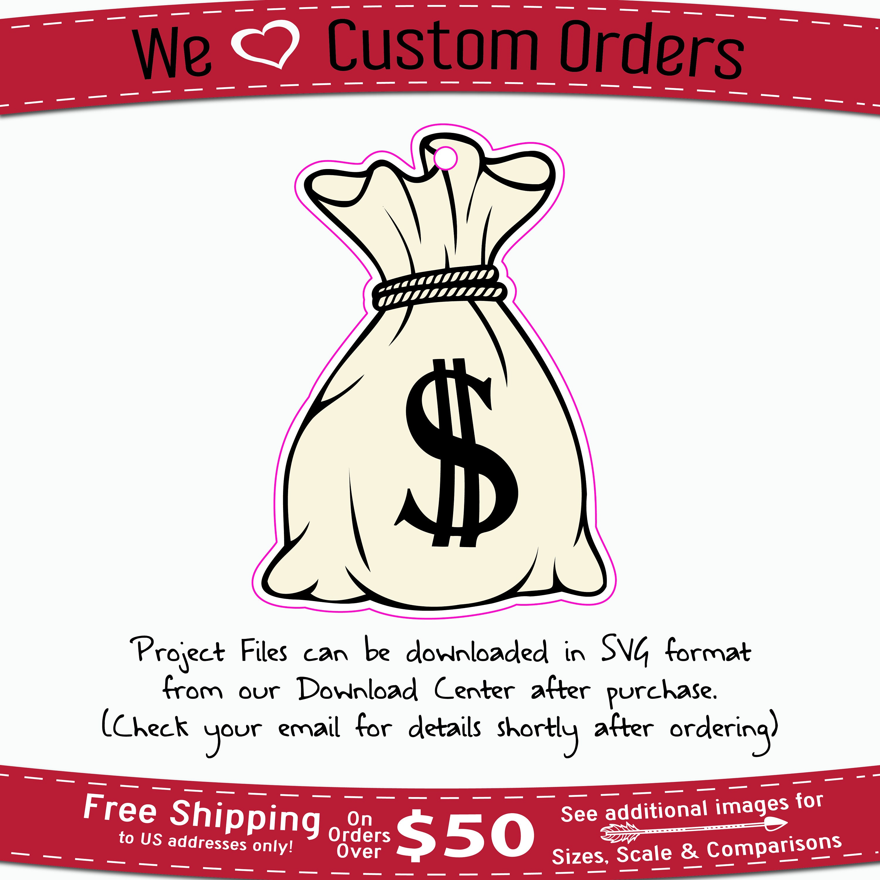 Money Bag Craft Blank Bank Bag Keychain Badge Reel Phone - Etsy