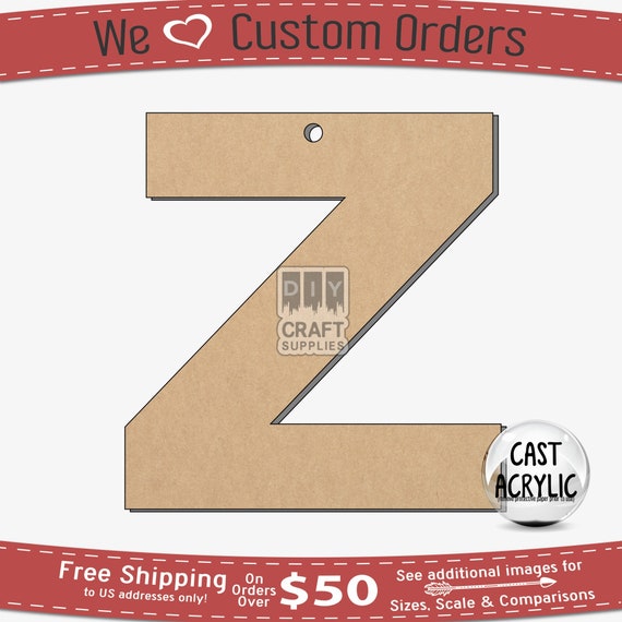 Letter Z Sans Serif Acrylic Craft Blank for Key Chains - Etsy