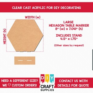 8" DIY Blank Hexagon Acrylic Table Number Sign, DIY Modern Hexagon ...