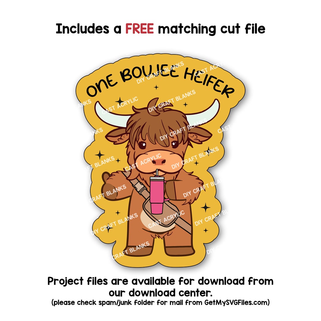 Boujee Heifer, One Boujee Heifer, Keychain, Badge Reel, DIY, Craft ...