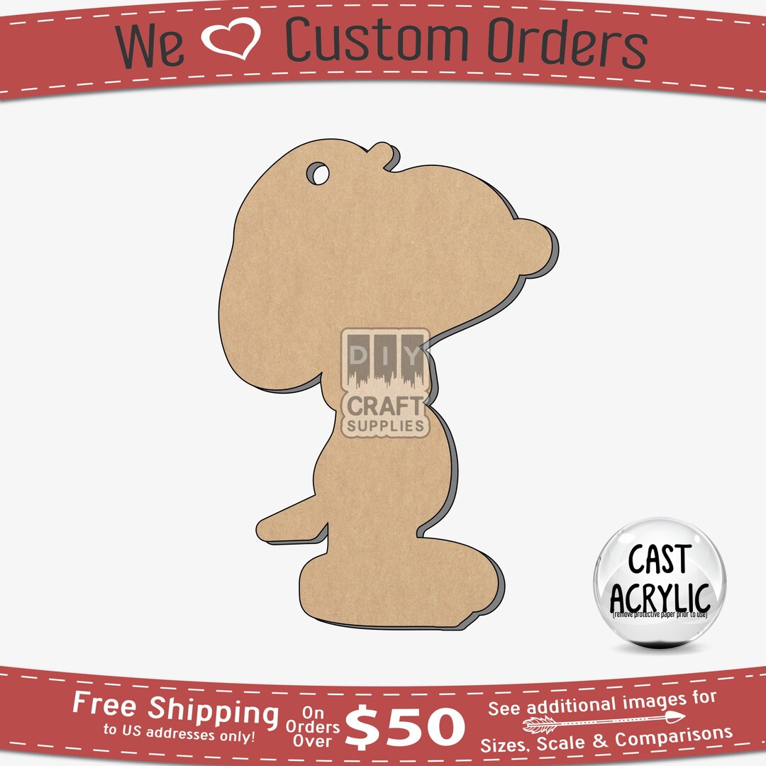Cartoon Beagle Acrylic Craft Blank, Standing Beagle Unfinished Craft ...