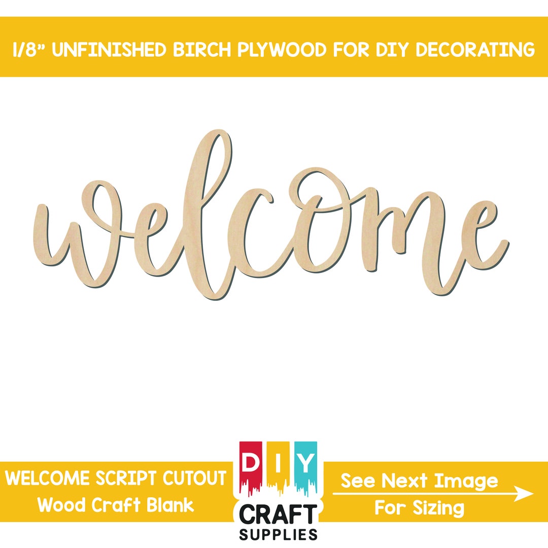 Welcome Sign, Welcome Cutout, Welcome Craft, Wall Hanger, Door Hanger ...