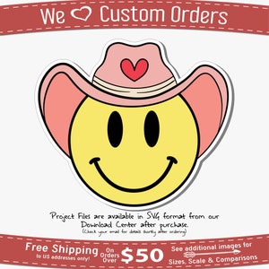 Smiley Cowgirl, Smiley Face, Cowboy Hat, Cowgirl, DIY, Craft, Blank - Etsy