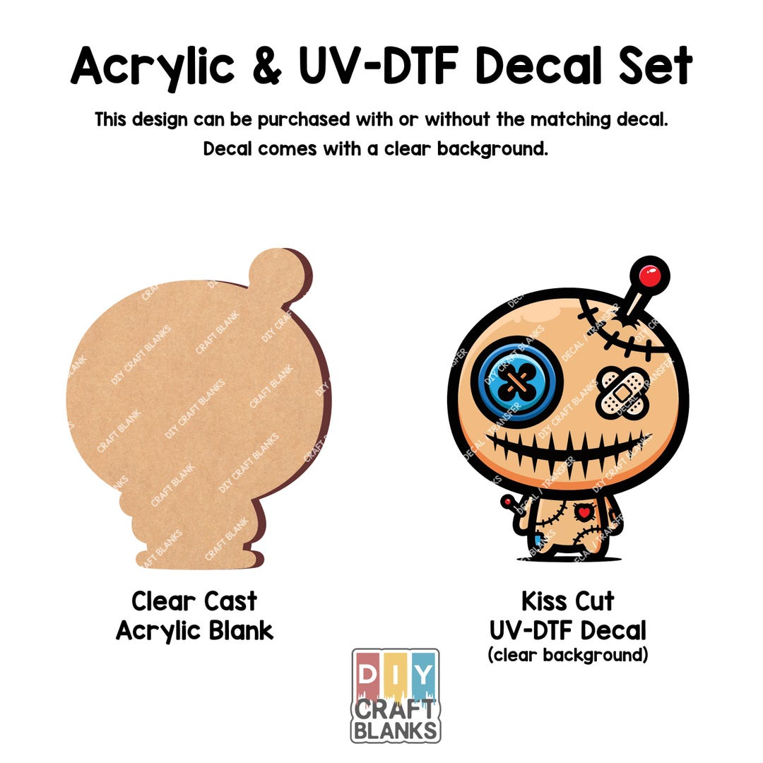 Chibi Voodoo Doll Acrylic Blank With Downloadable SVG and Print & Cut ...