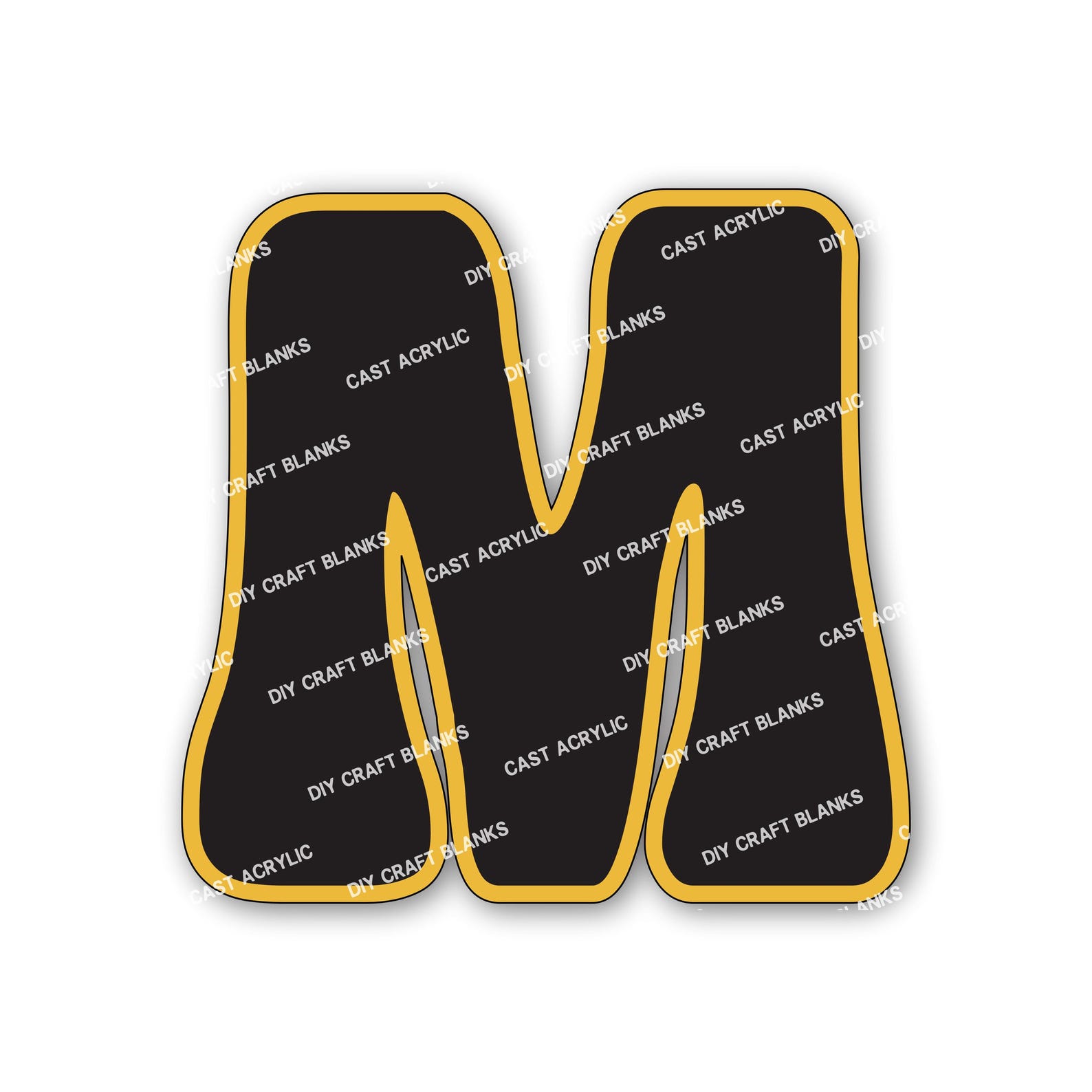 Letter M Acrylic Blank: DIY Craft Keychain, Hippie Font (UV-DTF Decal ...