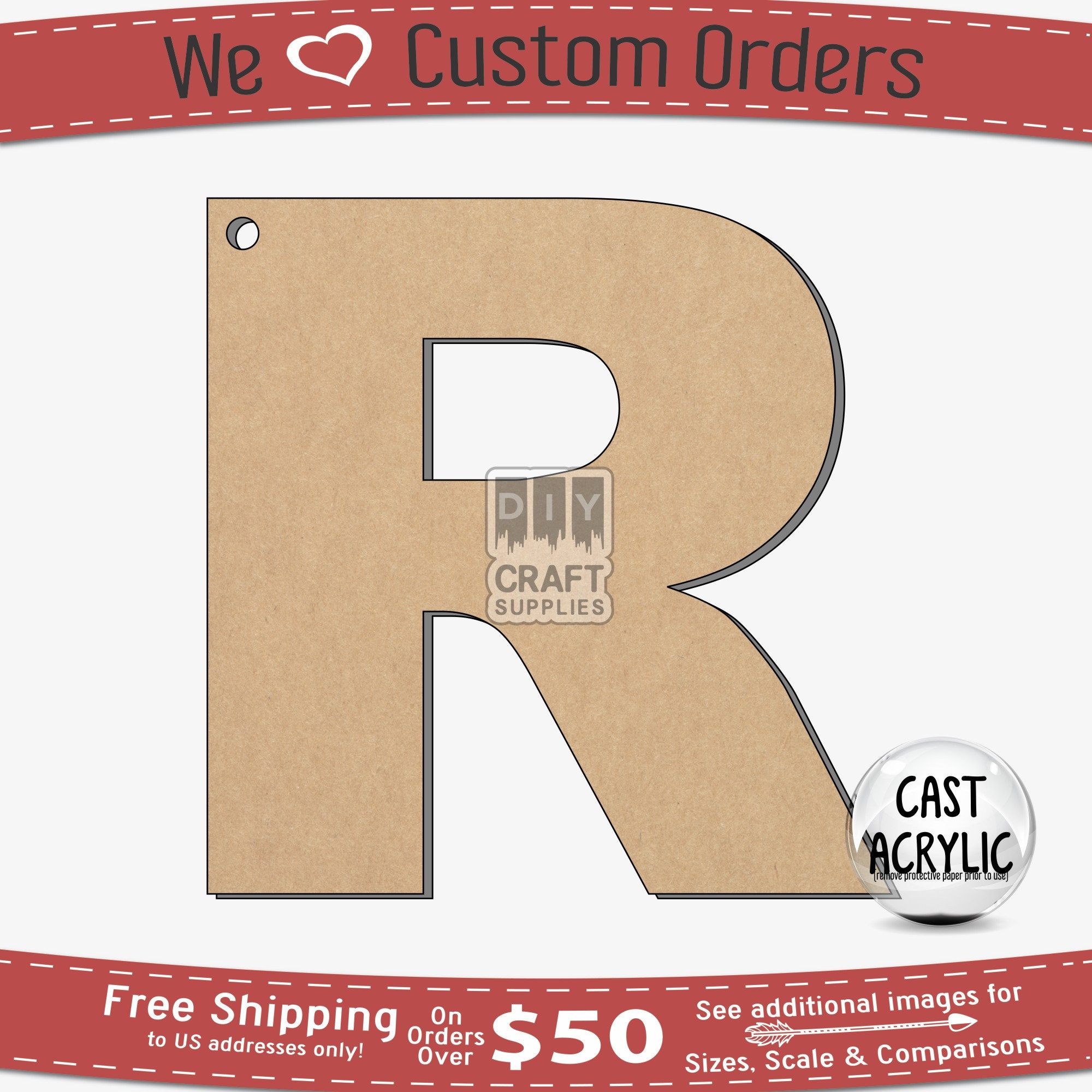 Letter R Sans Serif Acrylic Craft Blank for Key Chains - Etsy