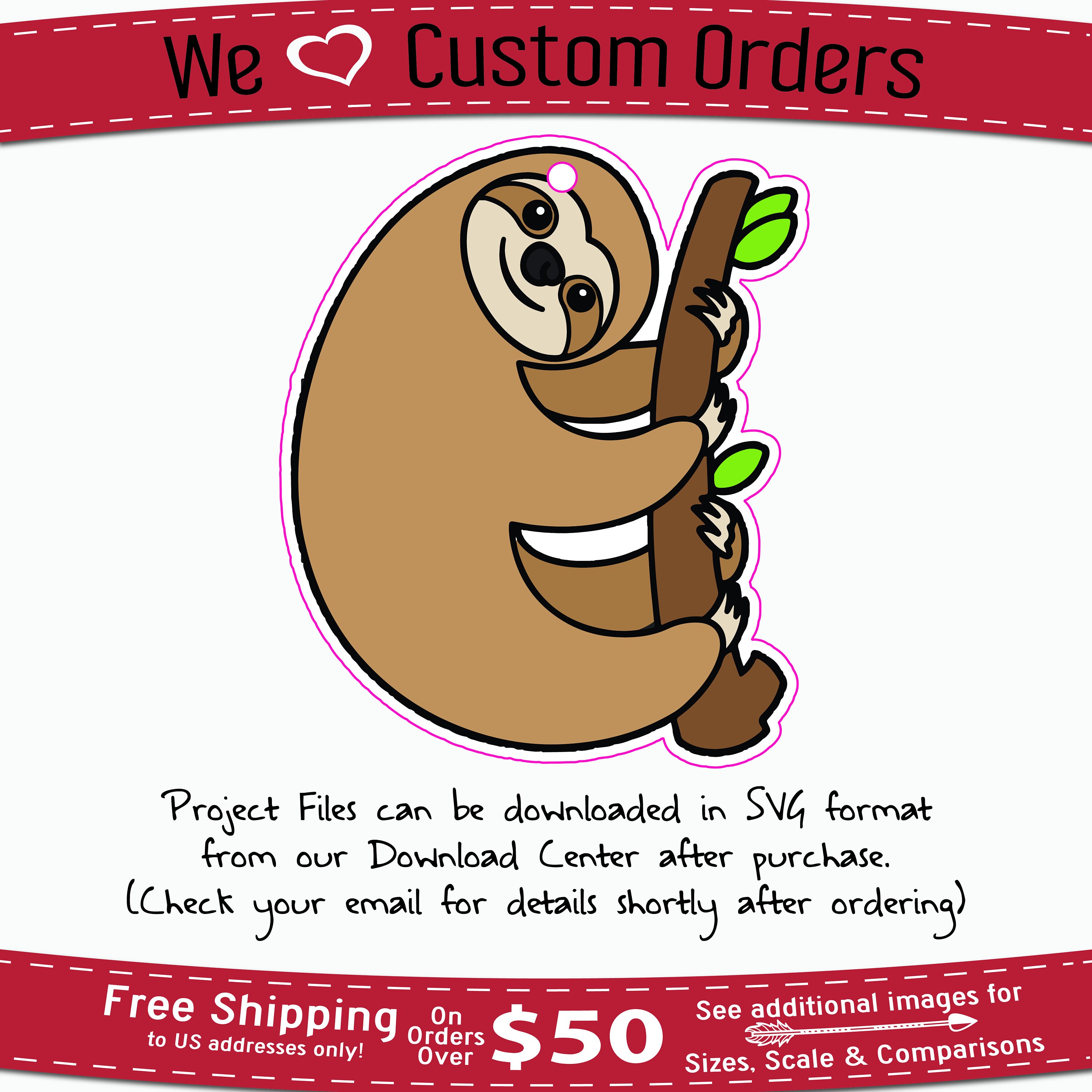 Sloth Keychain Sloth Blank Sloth Shape Acrylic Shape - Etsy