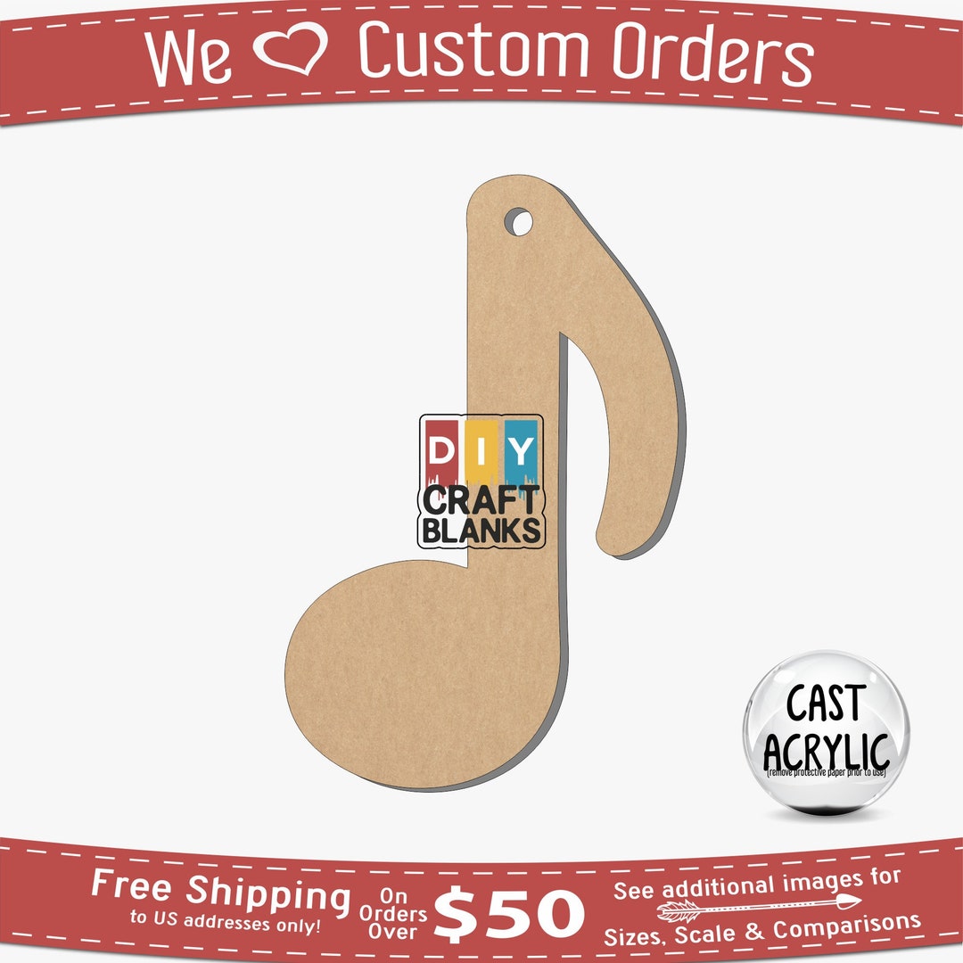 Single Music Note DIY Craft Blank, Craft Blank for Music Lovers, Badge ...
