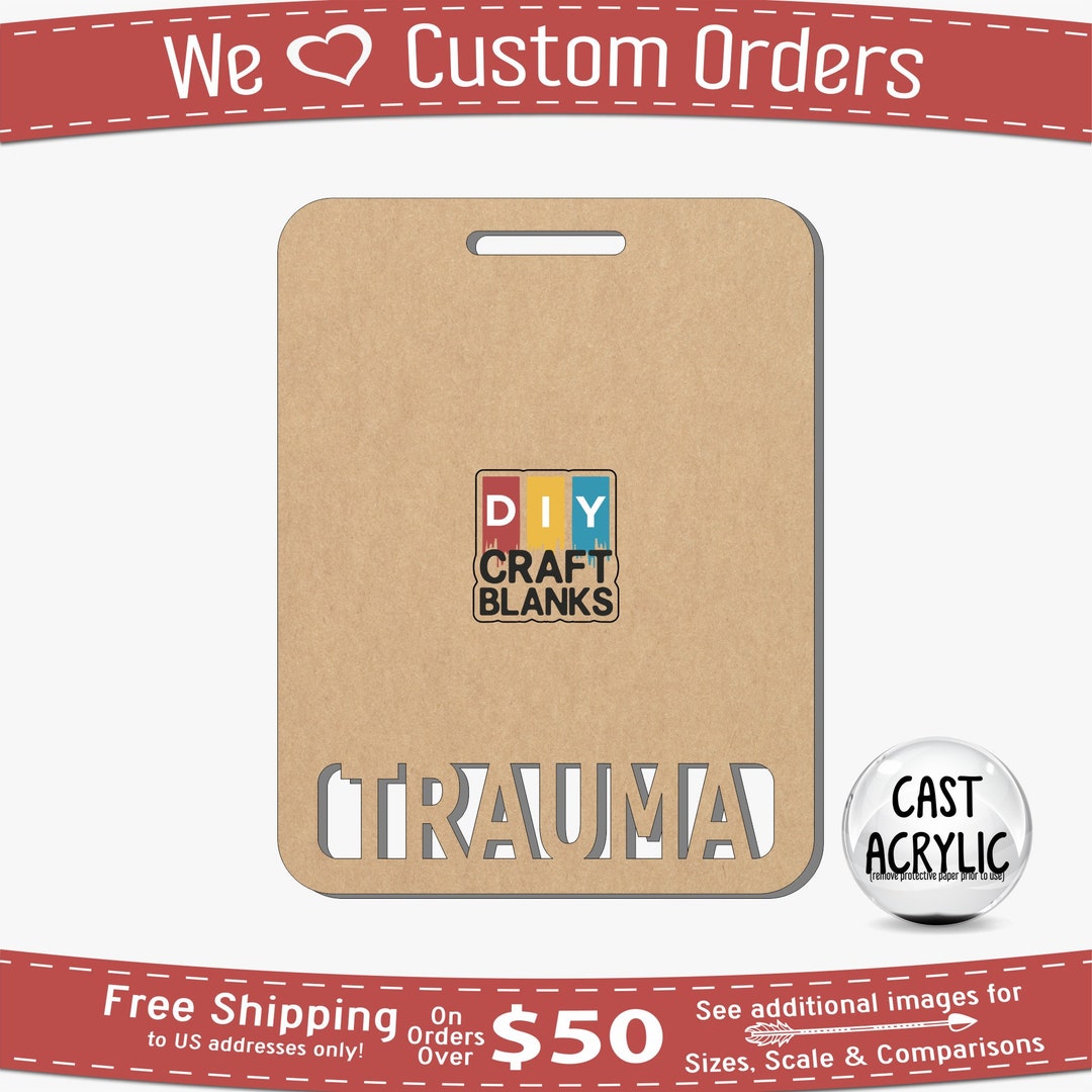 Trauma Badge Buddy: Clear Acrylic, Horizontal ID Holder - Etsy