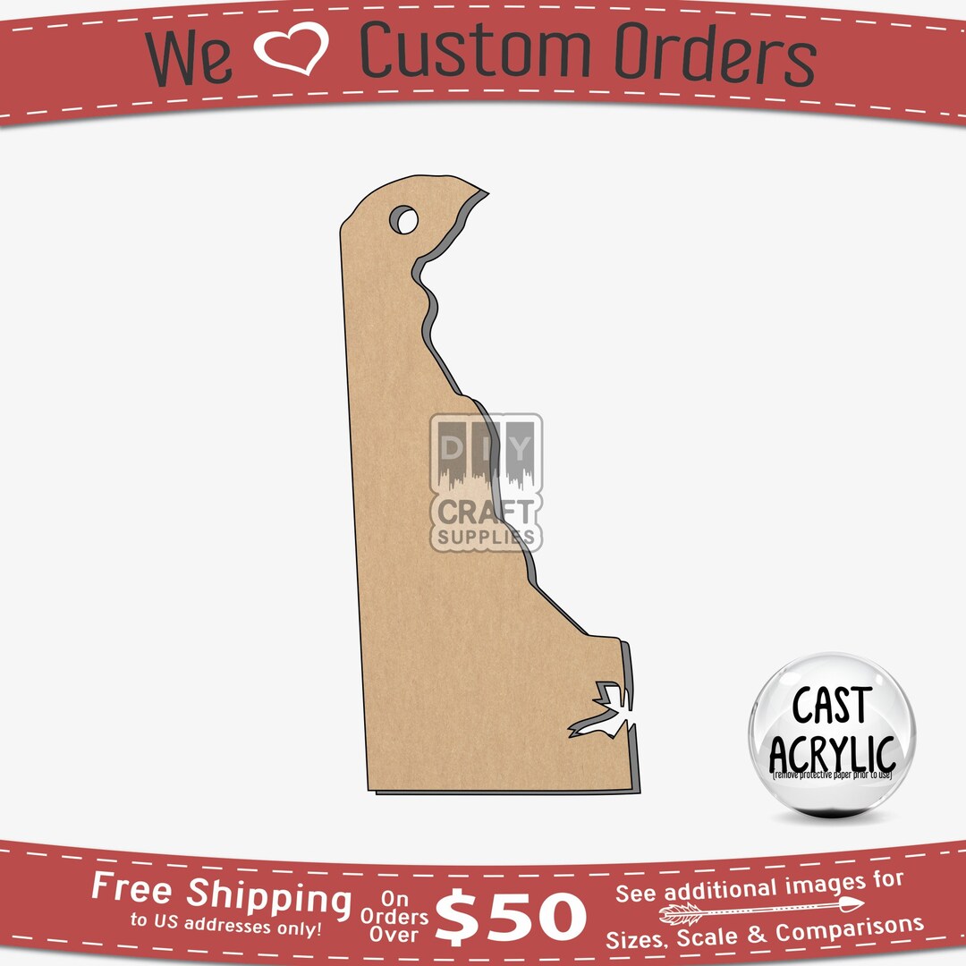 Delaware State Acrylic Blank for Key Chain and Crafting - Etsy