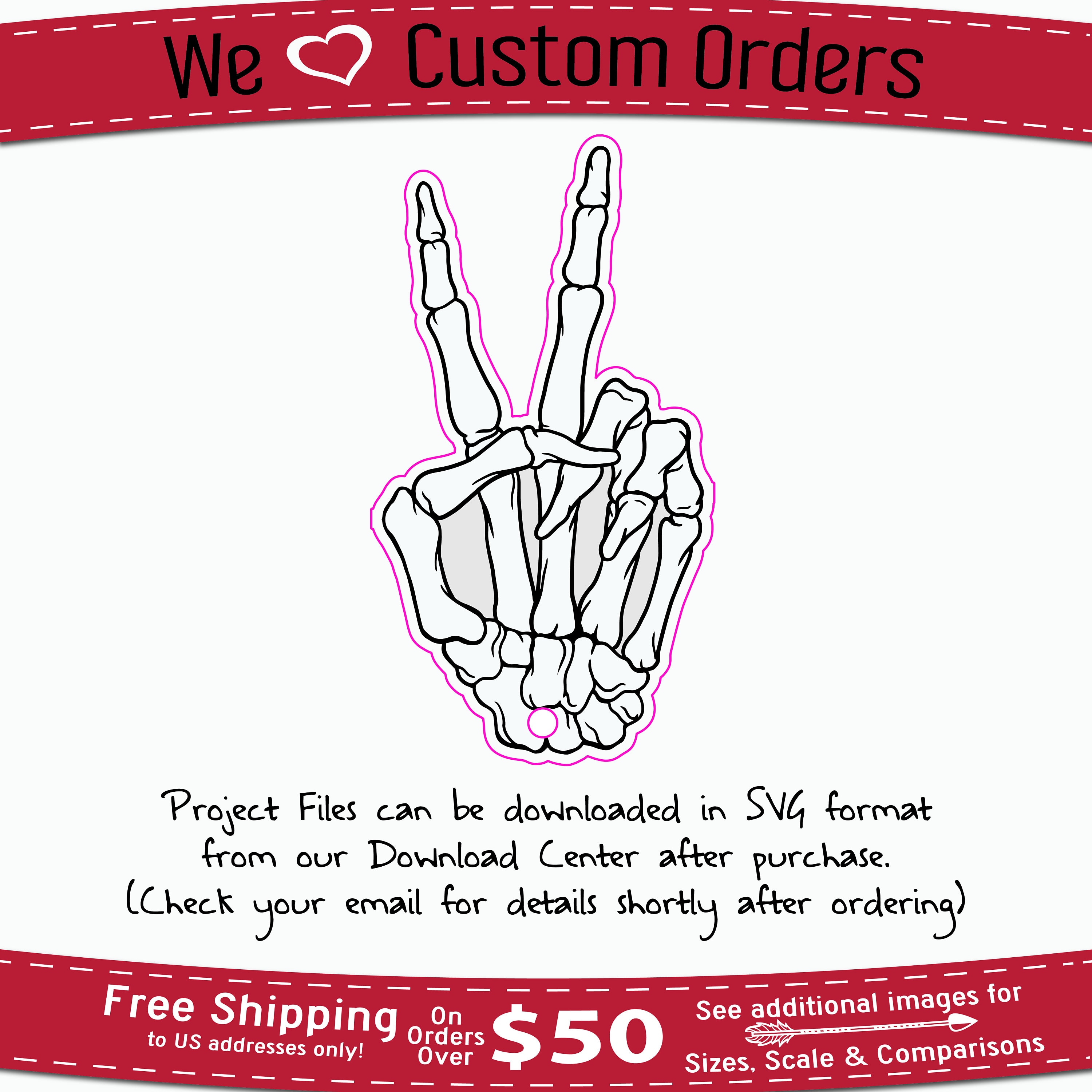 Bone Finger Peace Sign Finger Bone Peace Sign Hand Bones - Etsy
