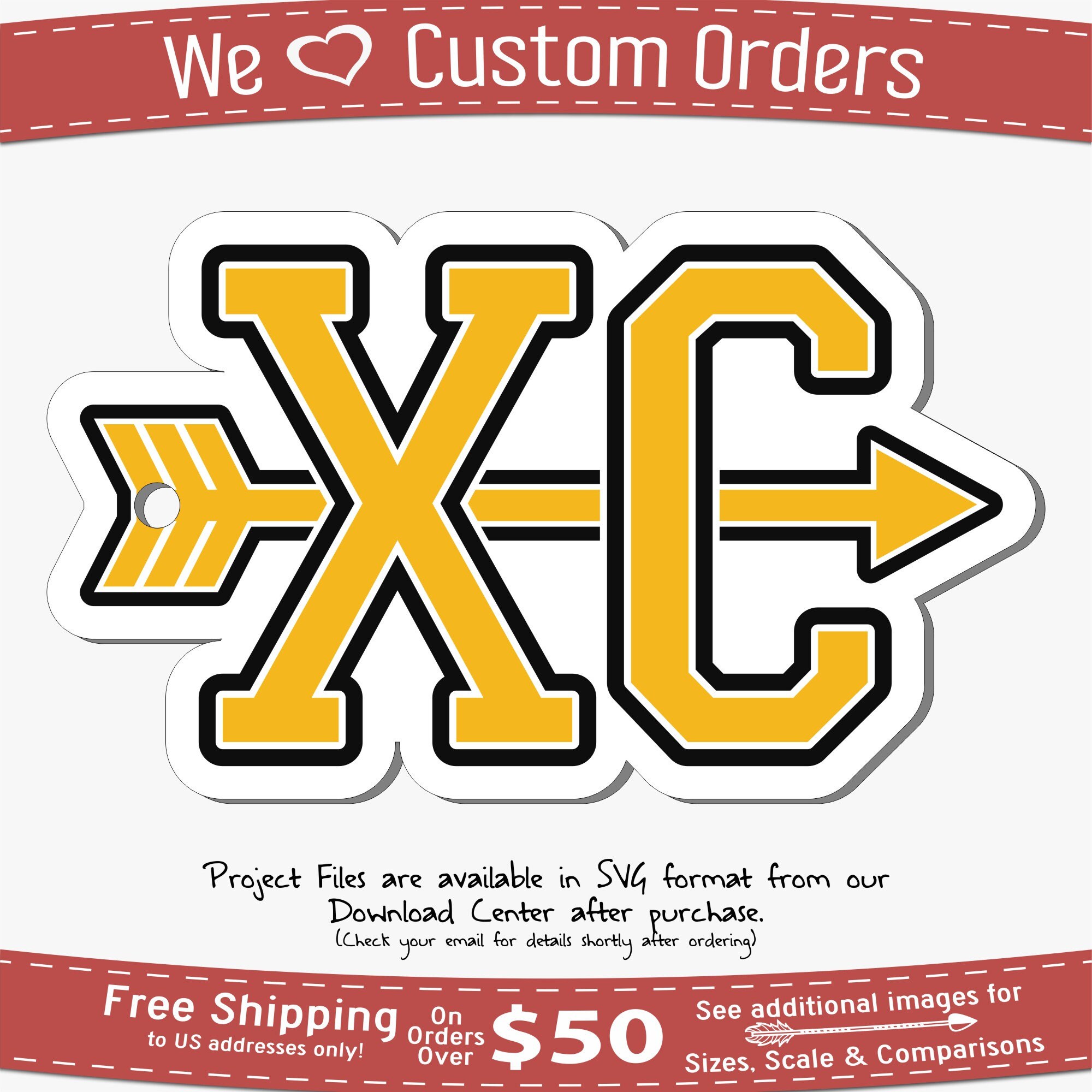XC Cross Country Runner XC Arrow DIY Craft Blank Badge - Etsy