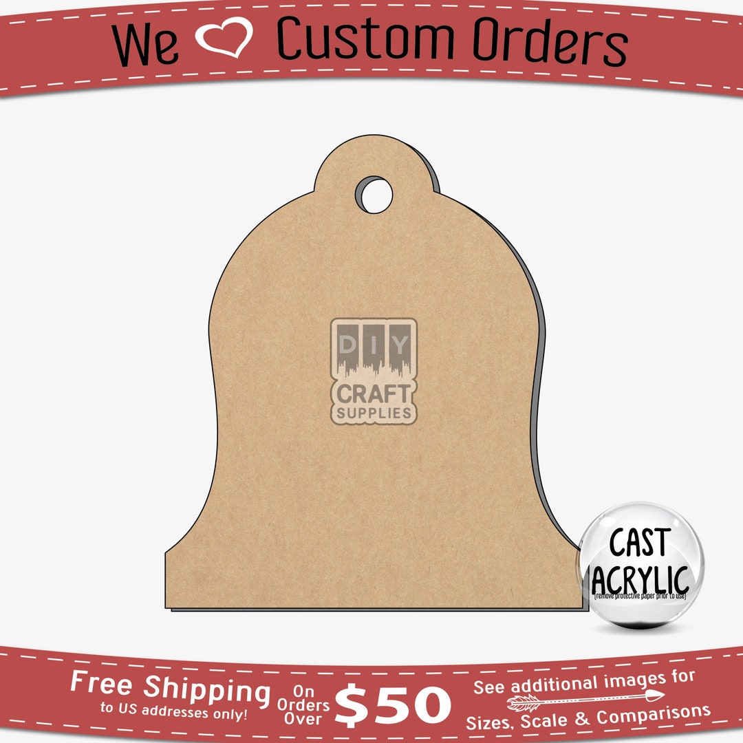 Clear Acrylic Christmas Bell Blank: DIY Ornament Gift Tag - Etsy