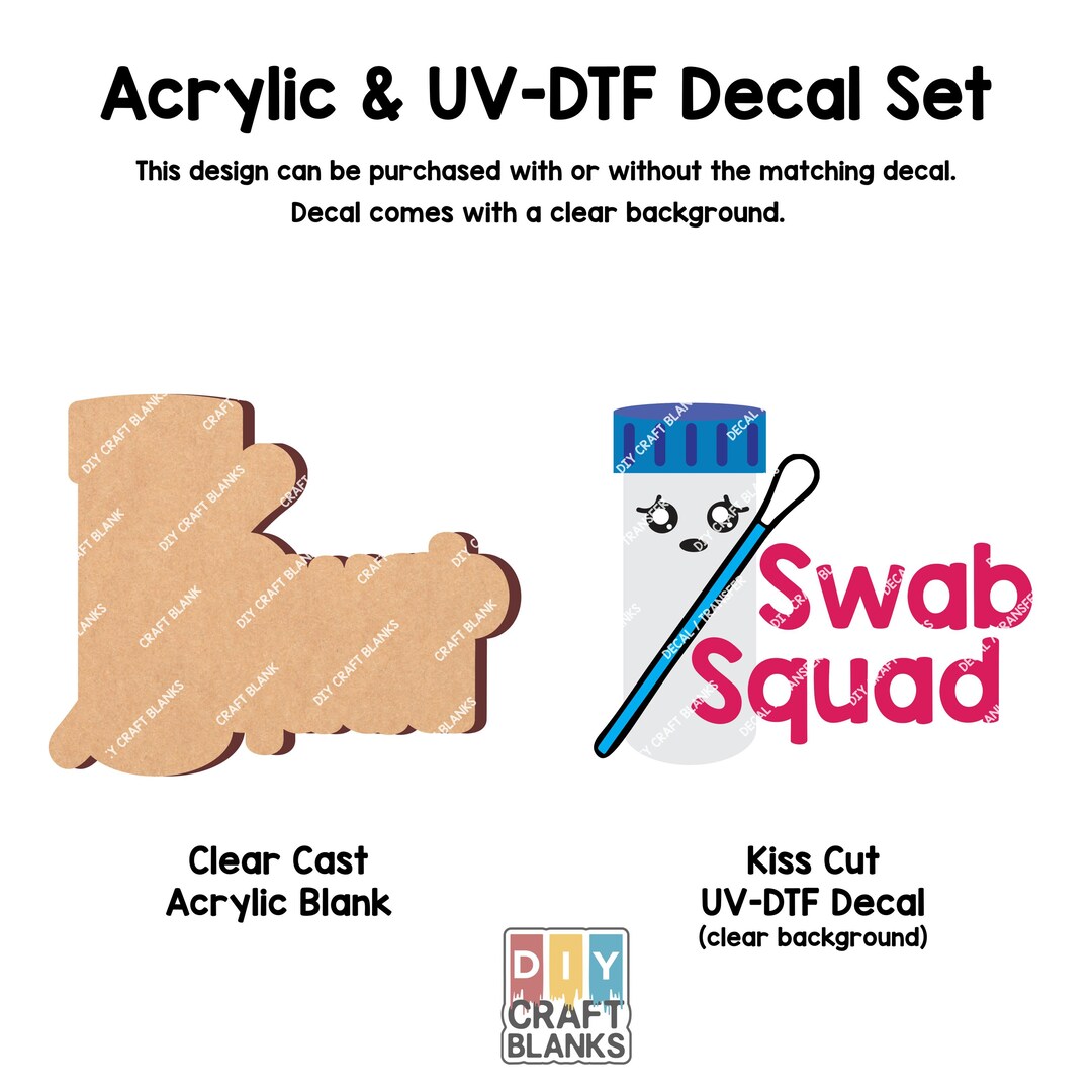 Swab Squad, Funny Nurse, Craft Blank With Optional Matching Uv-dtf ...