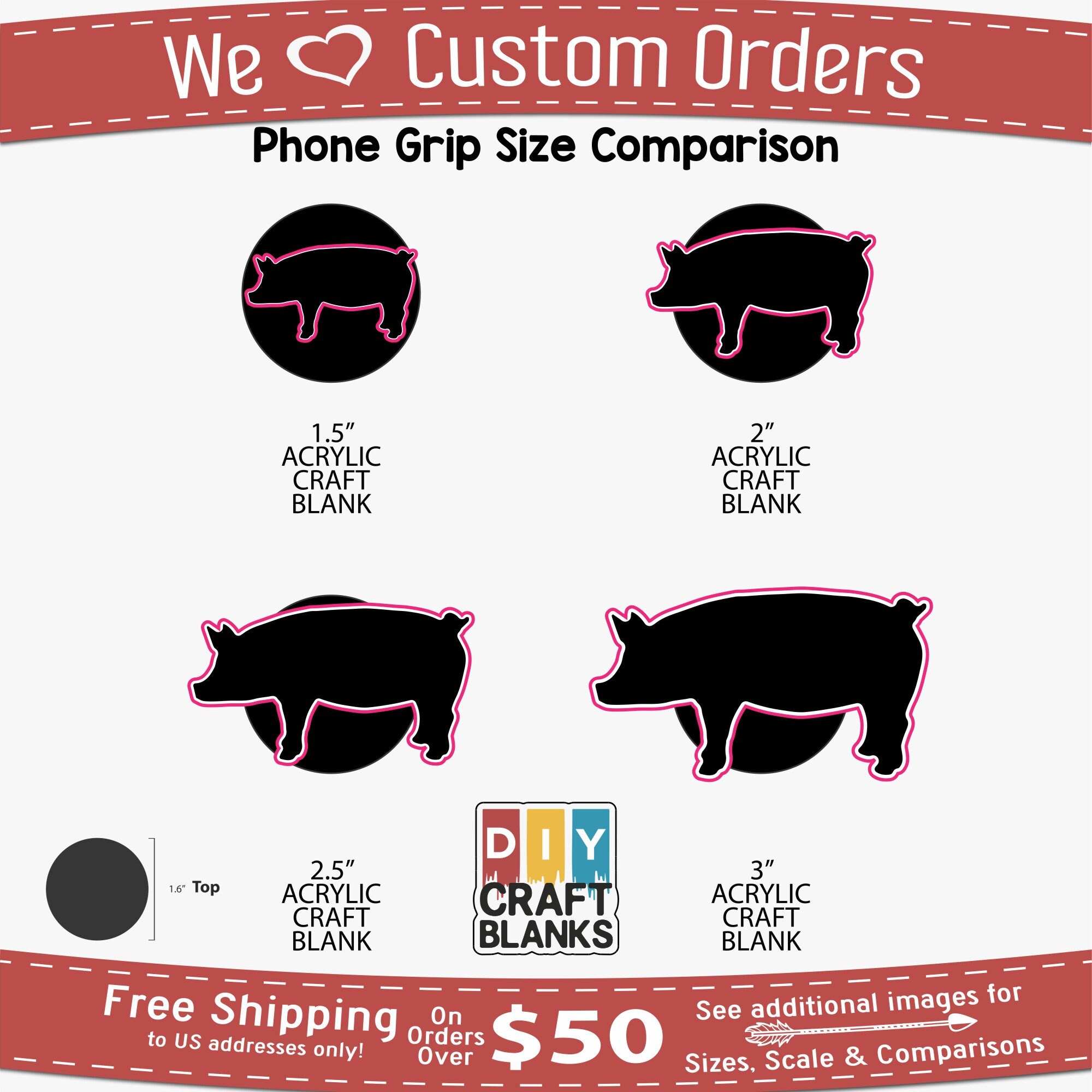 Pig Acrylic Blank Pig Silhouette Piggy DIY Craft Blank - Etsy
